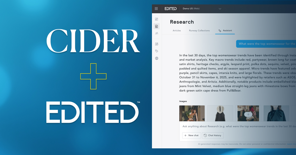 Cider and EDITED™ Advance Partnership to Drive Value With Connected ...